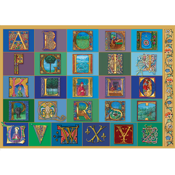 A-Z Illuminated Alphabet 1000 Piece Jigsaw Puzzle – Bodleian Libraries