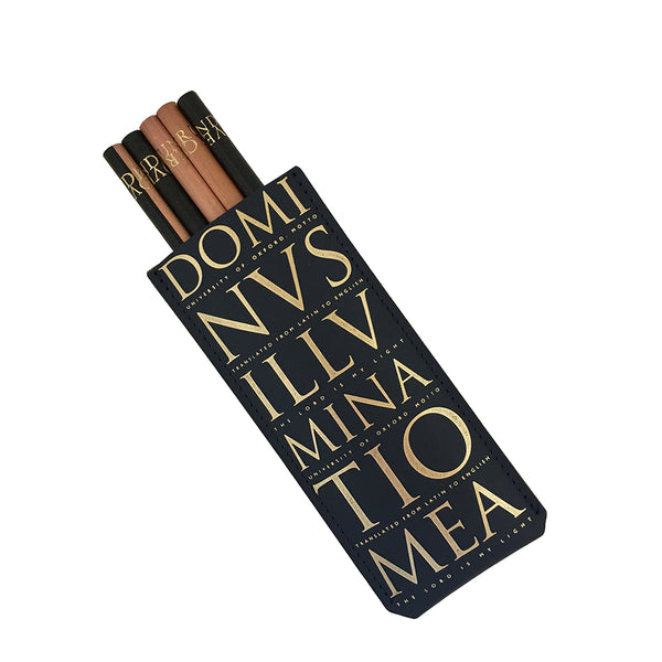 Library Stamp Leather Pencil Pouch and Pencils - Navy – Bodleian Libraries